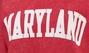 PRESSBOX Maryland Terrapins Comfy Cord Vintage Wash Basic Arch Pullover Sweatshirt
