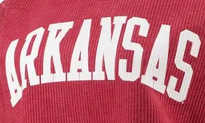 PRESSBOX Arkansas Razorbacks Comfy Cord Vintage Wash Basic Arch Pullover Sweatshirt