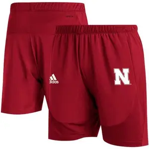 Adidas Nebraska Huskers 2021 Sideline Aeroready Training Shorts - Scarlet