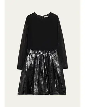 Alice + Olivia Chara Vegan-leather Party Dress