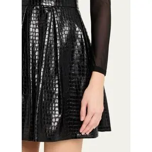 Alice + Olivia Chara Vegan-leather Party Dress
