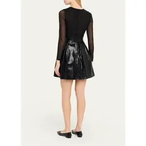 Alice + Olivia Chara Vegan-leather Party Dress