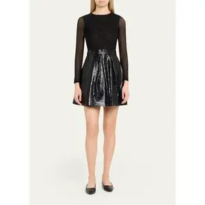 Alice + Olivia Chara Vegan-leather Party Dress