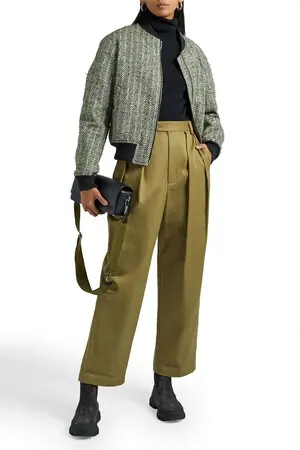 Rag & Bone Manston Metallic Herringbone Wool-blend Tweed Bomber Jacket
