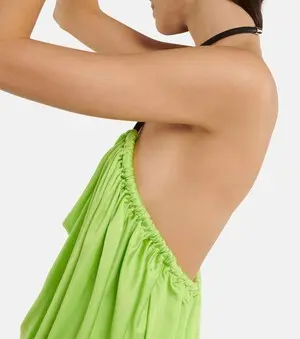 Attico Pauline Leather-trimmed Top