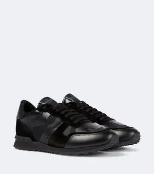 Valentino Garavani Leather Rockrunner Sneakers - Black