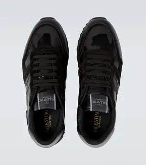 Valentino Garavani Leather Rockrunner Sneakers - Black