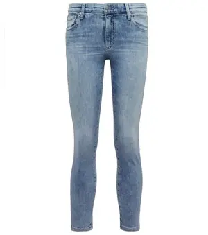 Ag Prima Crop Mid-rise Skinny Jeans - Blue