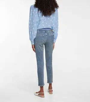 Ag Prima Crop Mid-rise Skinny Jeans - Blue