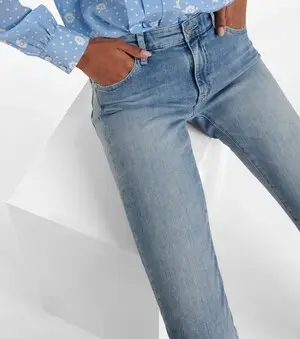 Ag Prima Crop Mid-rise Skinny Jeans - Blue