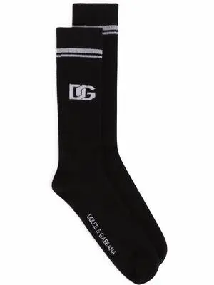 Dolce & Gabbana Jacquard Logo Socks - Black