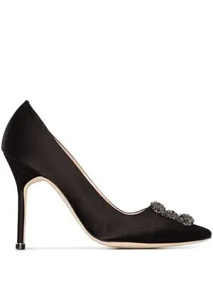 Manolo Blahnik Hangisi Crystal-buckle Pumps - Black