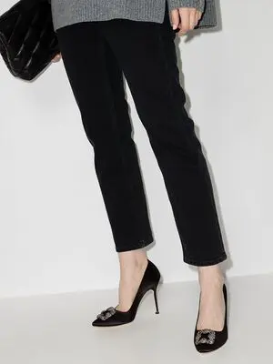 Manolo Blahnik Hangisi Crystal-buckle Pumps - Black