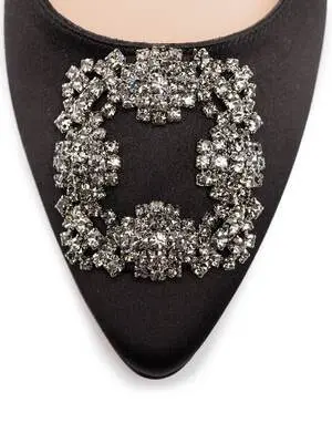Manolo Blahnik Hangisi Crystal-buckle Pumps - Black