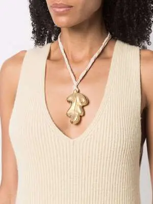 JIL SANDER Foliage Pendant Necklace