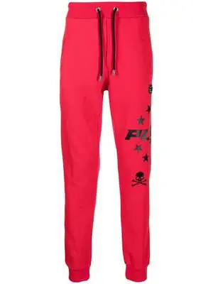 Philipp Plein Logo Skull Tracksuit Bottoms - Red