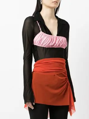 SUPRIYA LELE Ruched Asymmetric Bikini Top