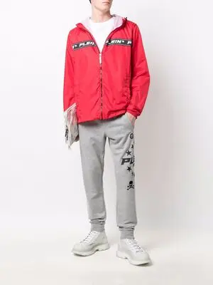 Philipp Plein Logo-tape Hooded Windbreaker - Red