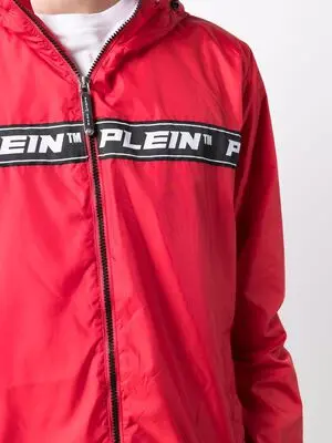 Philipp Plein Logo-tape Hooded Windbreaker - Red