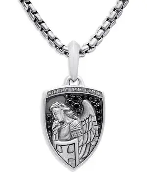 David Yurman Sterling St. Michael Diamond Amulet - Silver