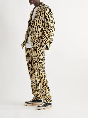Wacko Maria Unstructured Leopard-Print Cotton-Corduroy Suit Jacket