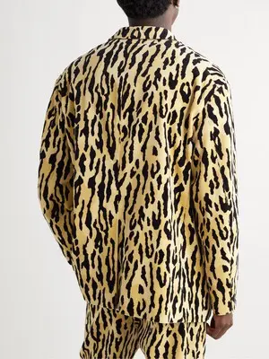 Wacko Maria Unstructured Leopard-Print Cotton-Corduroy Suit Jacket