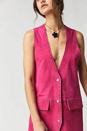 Free People Suede Low Rider Vest