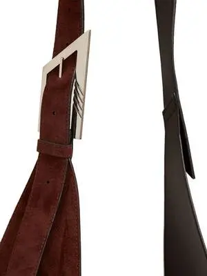 Attico Large 12 Pm Suede Shoulder Bag