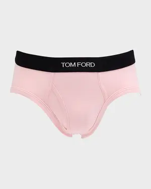TOM FORD Men & Apos;s Jacquard Logo Cotton Briefs Pink