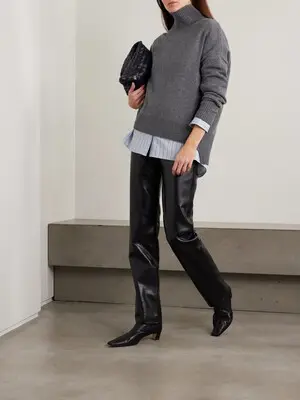 LISA YANG Heidi Cashmere Turtleneck Sweater - Gray