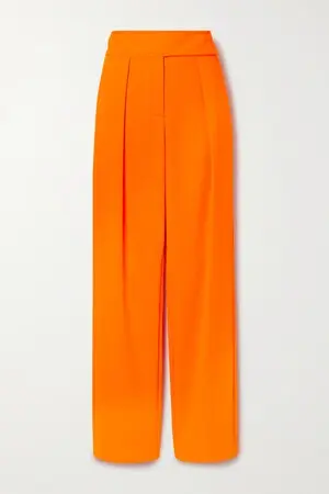 Christopher John Rogers Pleated Crepe Tapered Pants