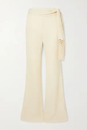 Savannah Morrow Vea Crinkled Silk And Bamboo-blend Pants