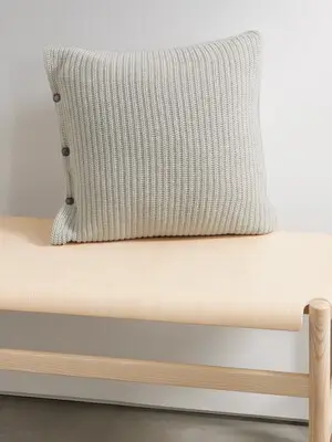 Brunello Cucinelli Ribbed Cashmere Down Cushion - Gray