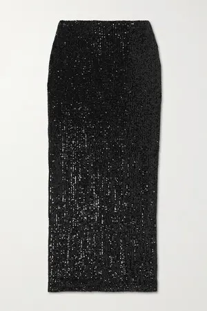 TOM FORD Sequined Tulle Maxi Skirt - Black