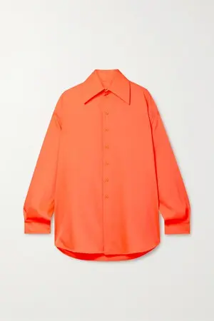 Christopher John Rogers Oversized Crepe Shirt - Orange