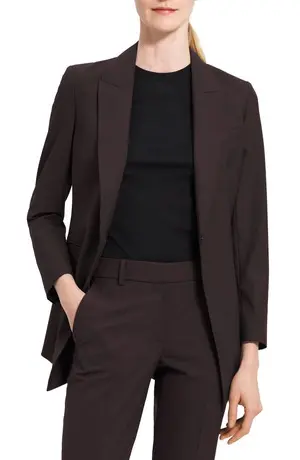 Theory Etiennette B Good Wool Suit Jacket Mink