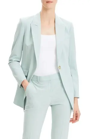 Theory Etiennette B Good Wool Suit Jacket Opal Green