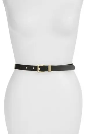 Nordstrom Nordstrom Metal Keeper Leather Belt Black