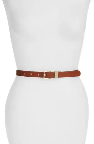 Nordstrom Metal Keeper Leather Belt - Cognac