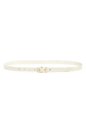 Nordstrom Nordstrom Metal Keeper Leather Belt Ivory Birch
