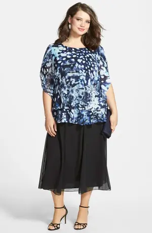 Alex Evenings Chiffon Midi Skirt