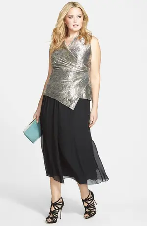 Alex Evenings Chiffon Midi Skirt
