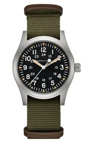 Hamilton Khaki Field Mechanical Strap Watch - Green