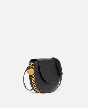 Stella McCartney Frayme Medium Flap Shoulder Bag - Black