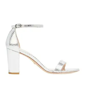 STUART WEITZMAN Patent-Leather Sandals - Silver