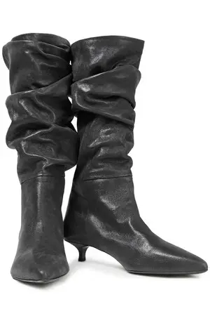 Zimmermann Gathered Metallic Leather Boots