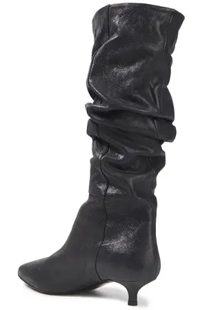 Zimmermann Gathered Metallic Leather Boots
