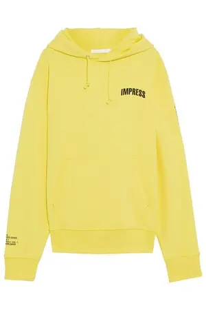 Helmut Lang Printed French Cotton Terry Hoodie - Yellow