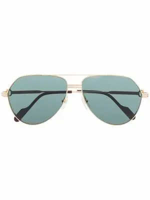CARTIER Pilot-frame Metal Sunglasses - Gold