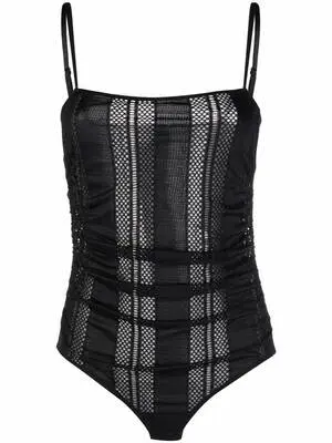 GANNI Mesh Gathered Bodysuit